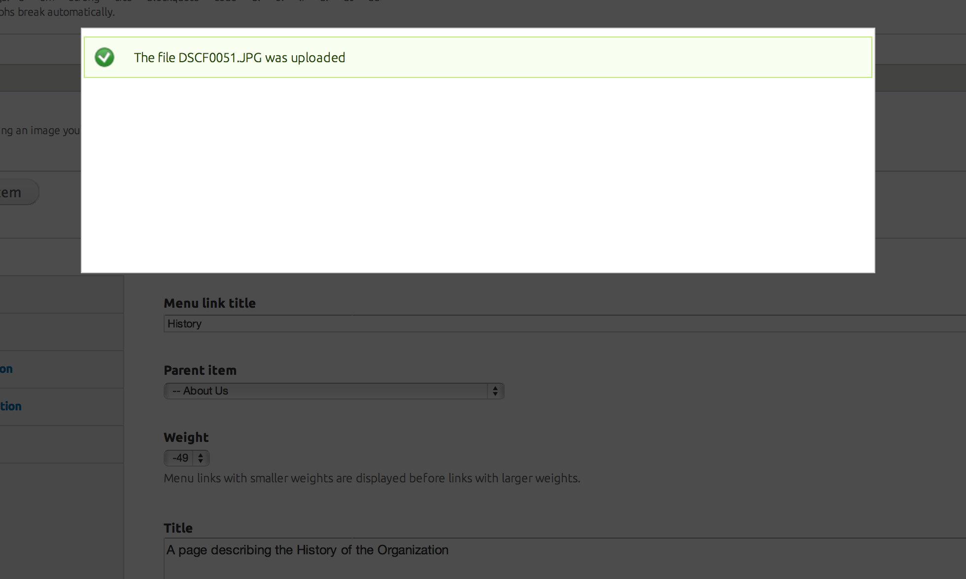 Media Image Upload - Popup Stays up with Message saying Image has been Added [#1919578] | Drupal.org